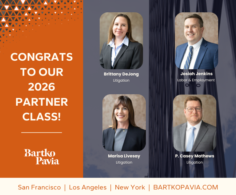 Bartko Pavia Elevates Four Attorneys to Partnership | Law.com
