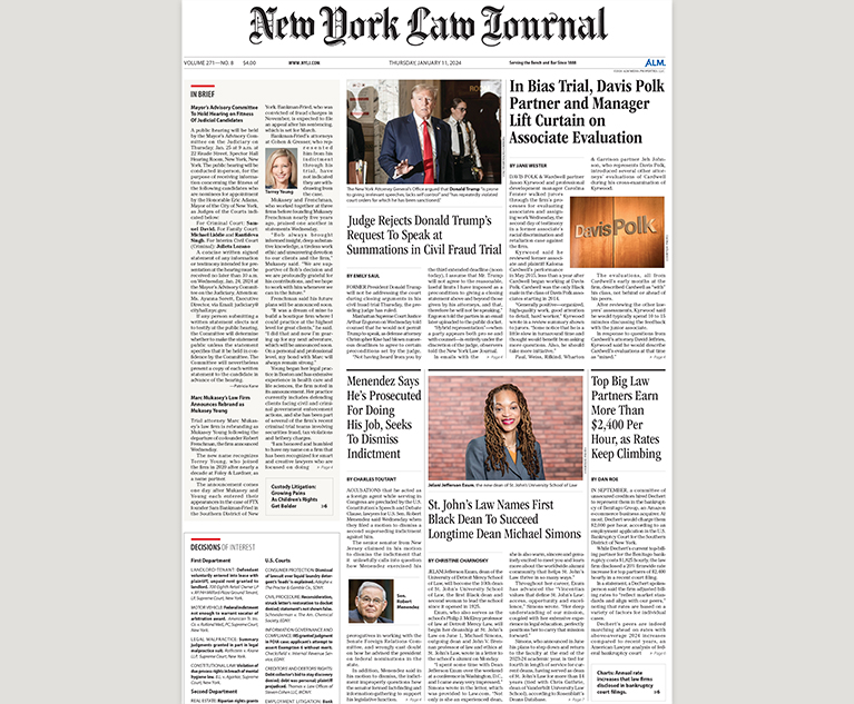 Thursday Newspaper | New York Law Journal