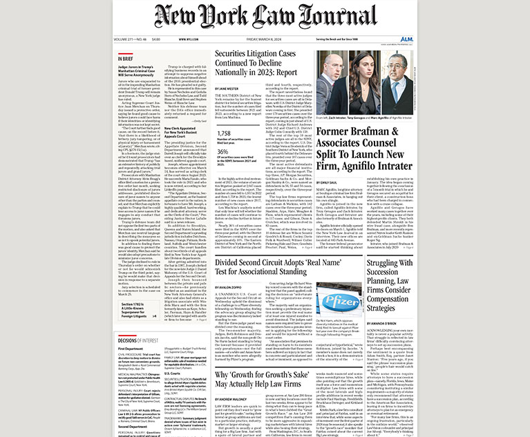 Friday Newspaper | New York Law Journal