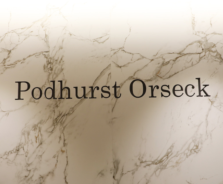 Podhurst Orseck Teams With NY Litigation Firm to Sue Florida ...