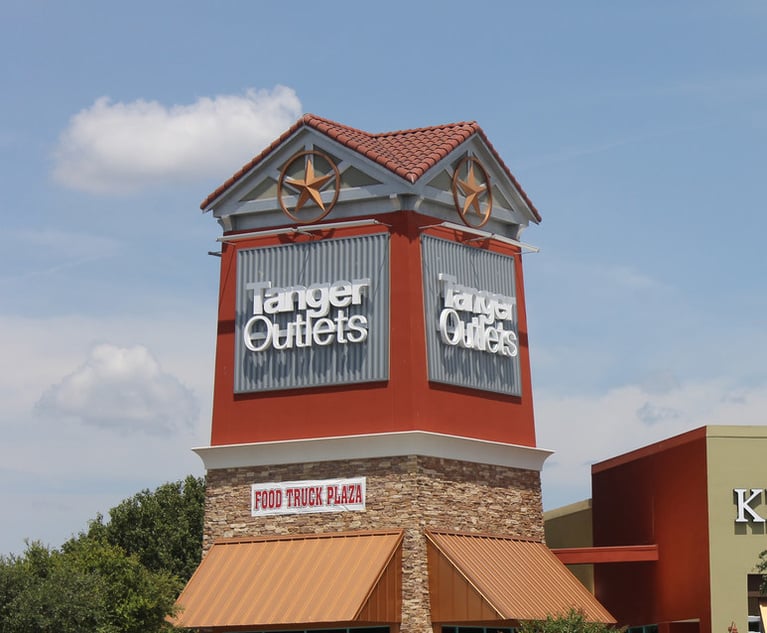 Tanger Outlets GC Leaving After 12 Years for Washington Gig | Law.com
